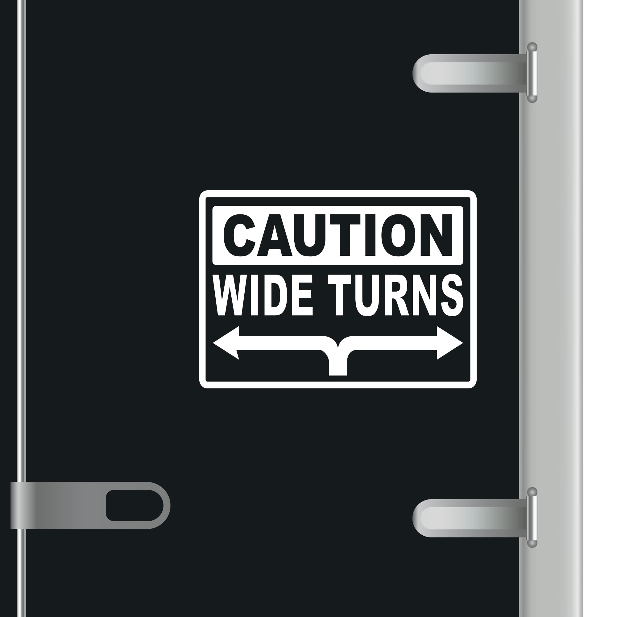 Caution Wide Turns Vinyl Decal Sticker - Many Colors & Sizes - Wide ...