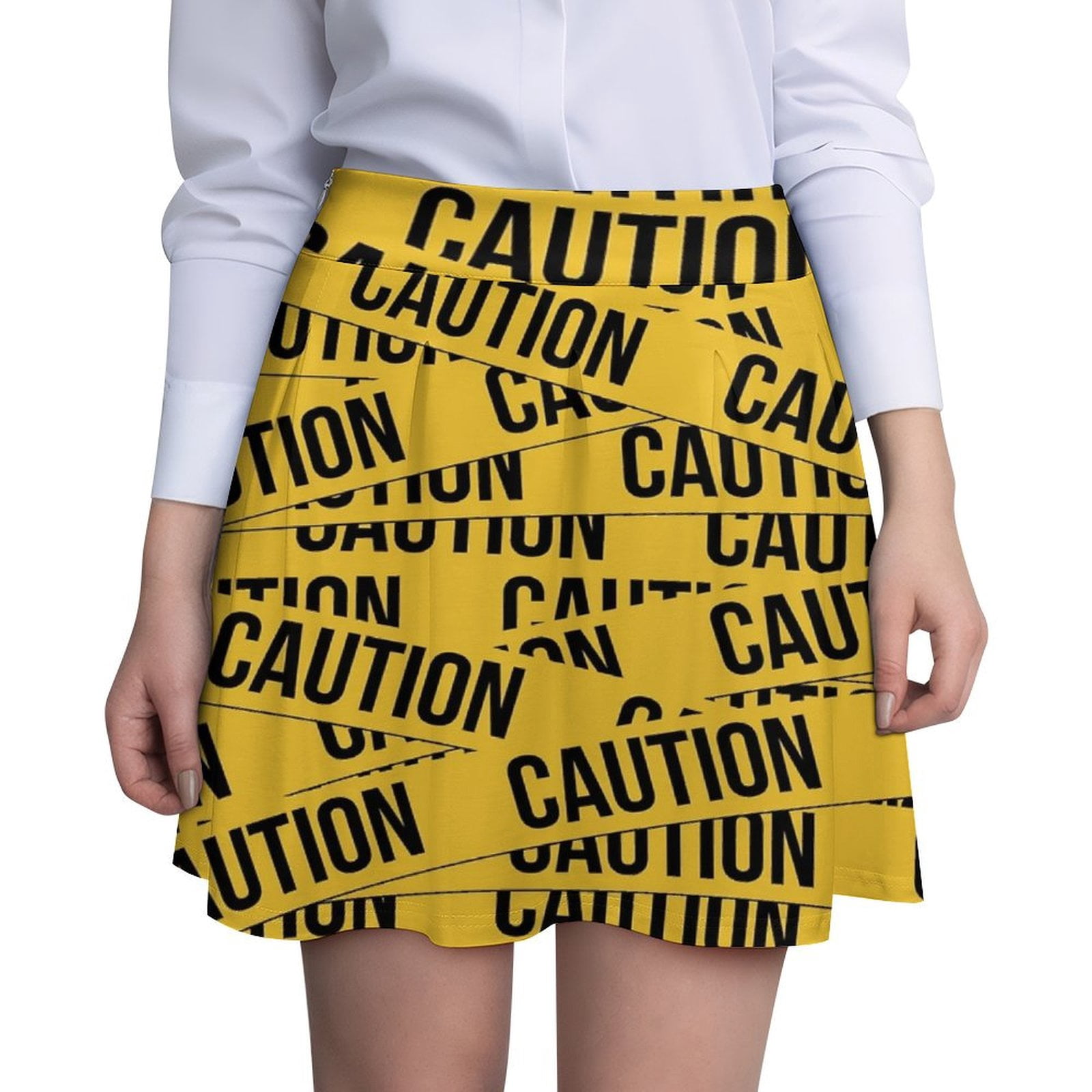 Caution Women's Casual Mini Skirt Invisible Zipper Summer Skirts High ...