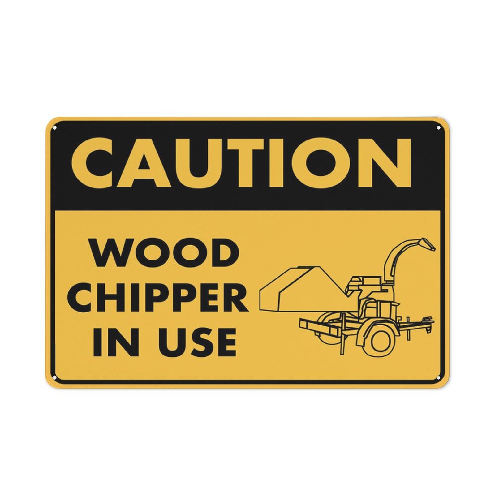 Caution Wood Chipper In Use Sign Signs Outdoor, Uv Printed Aluminum 12 ...