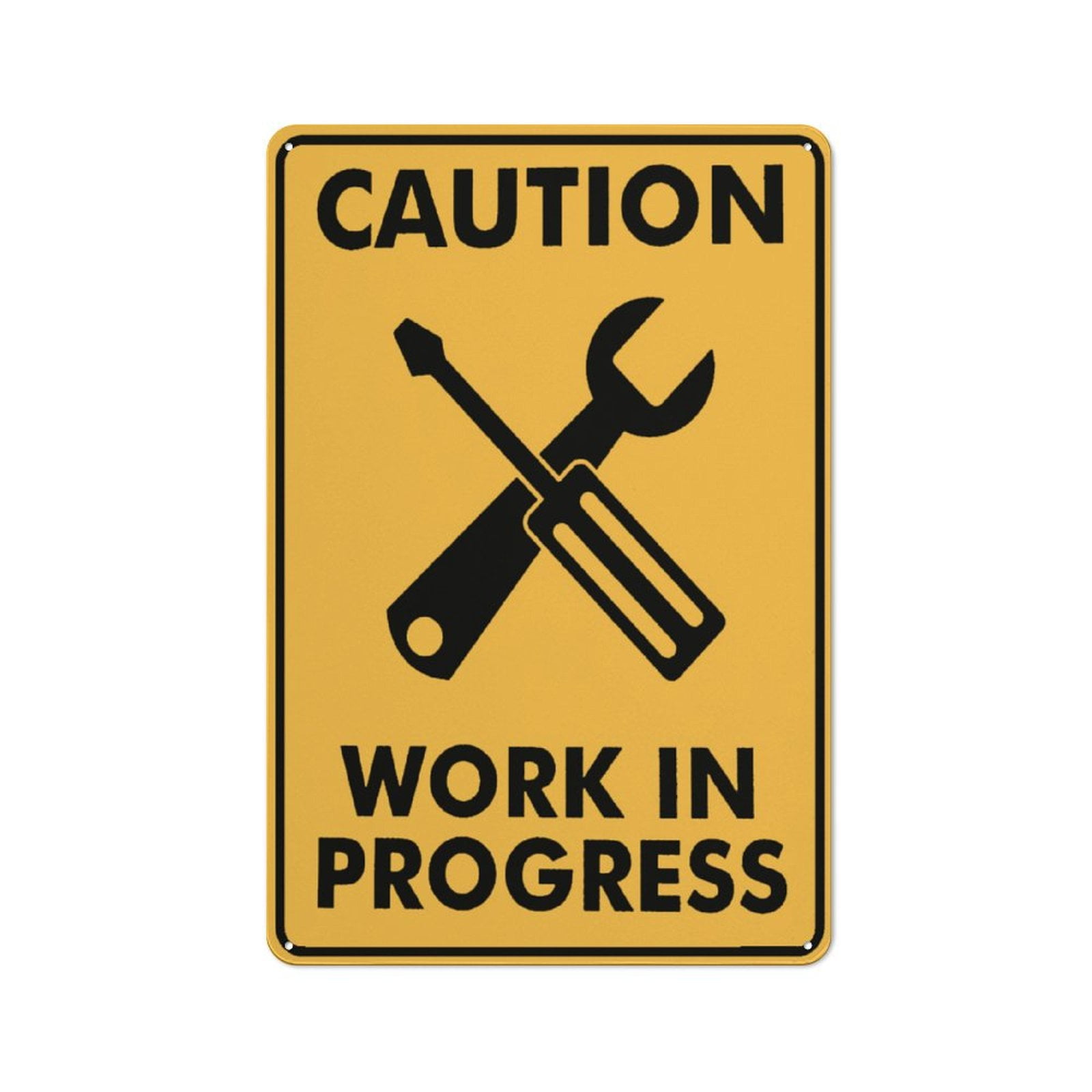 Caution Work In Progress Sign Warning Tin Sign Home Kitchen Farm Garden ...