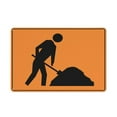 Caution Workmen Ahead Image Orange Sign Sign 8 X 12 Grade Reflective
