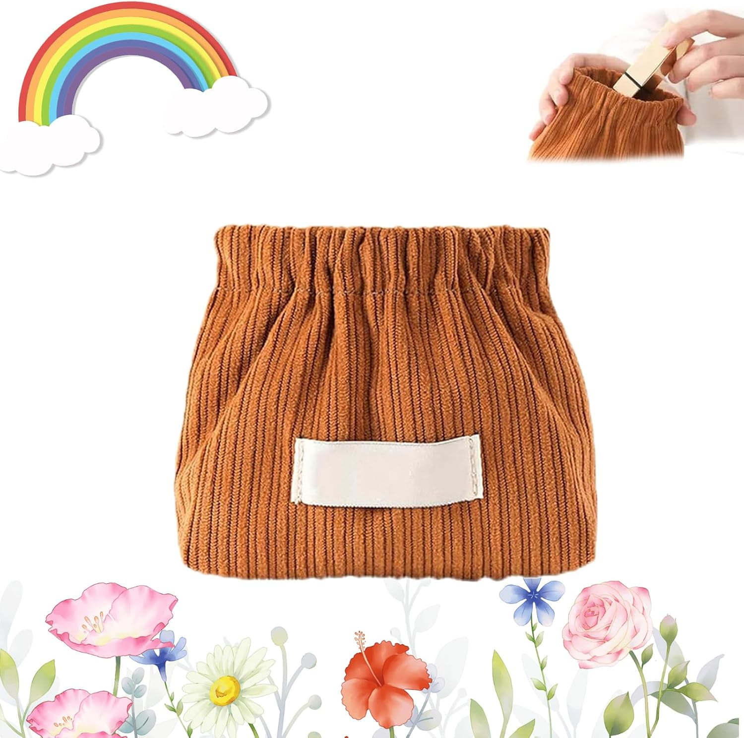 Cautious/Cautiousm Corduroy Elastic Hair Tie Organizer, Cautiousm ...