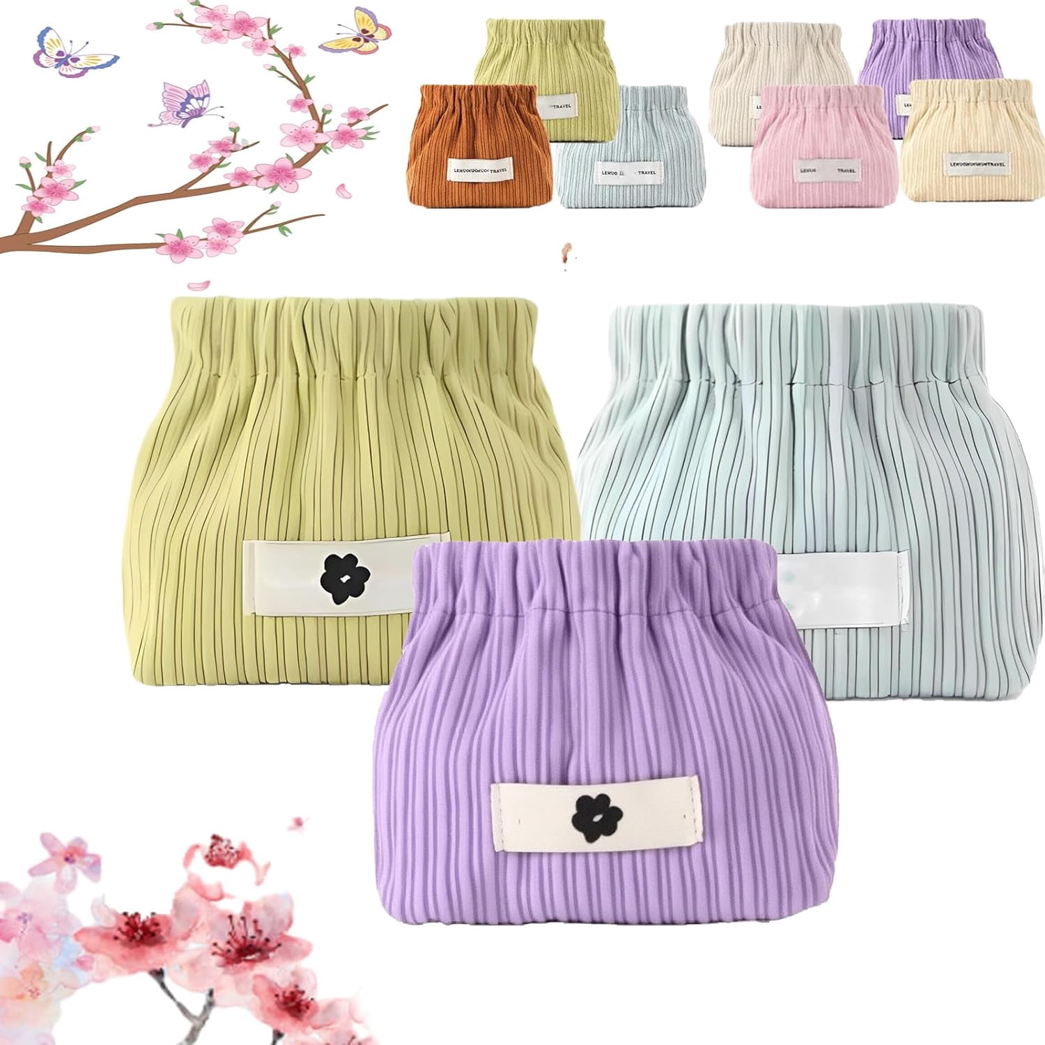 Cautiousm/Cautious Corduroy Elastic Storage Bag, Corduroy Elastic Hair ...