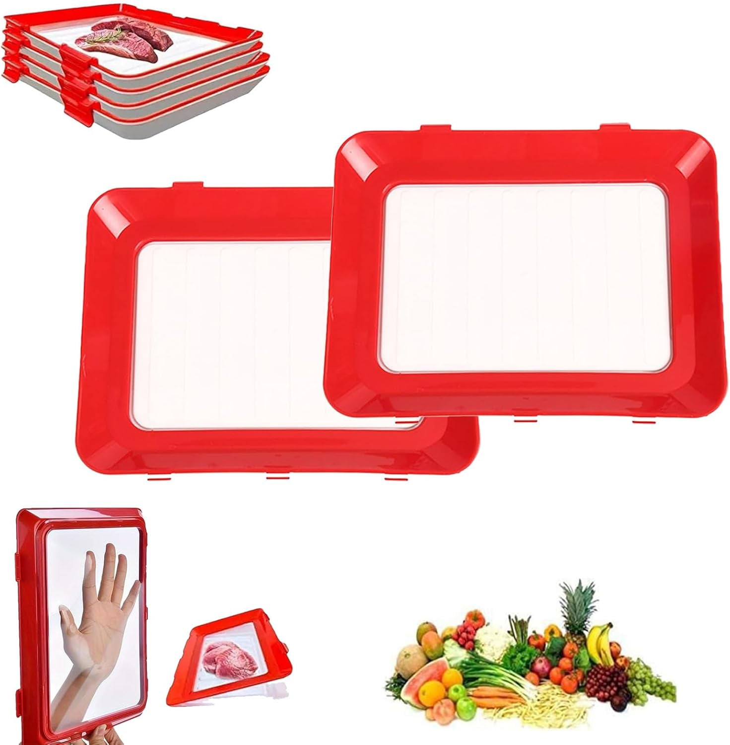 Cavabrien Reusable Food Preserving Tray, Food Preservation Trays ...