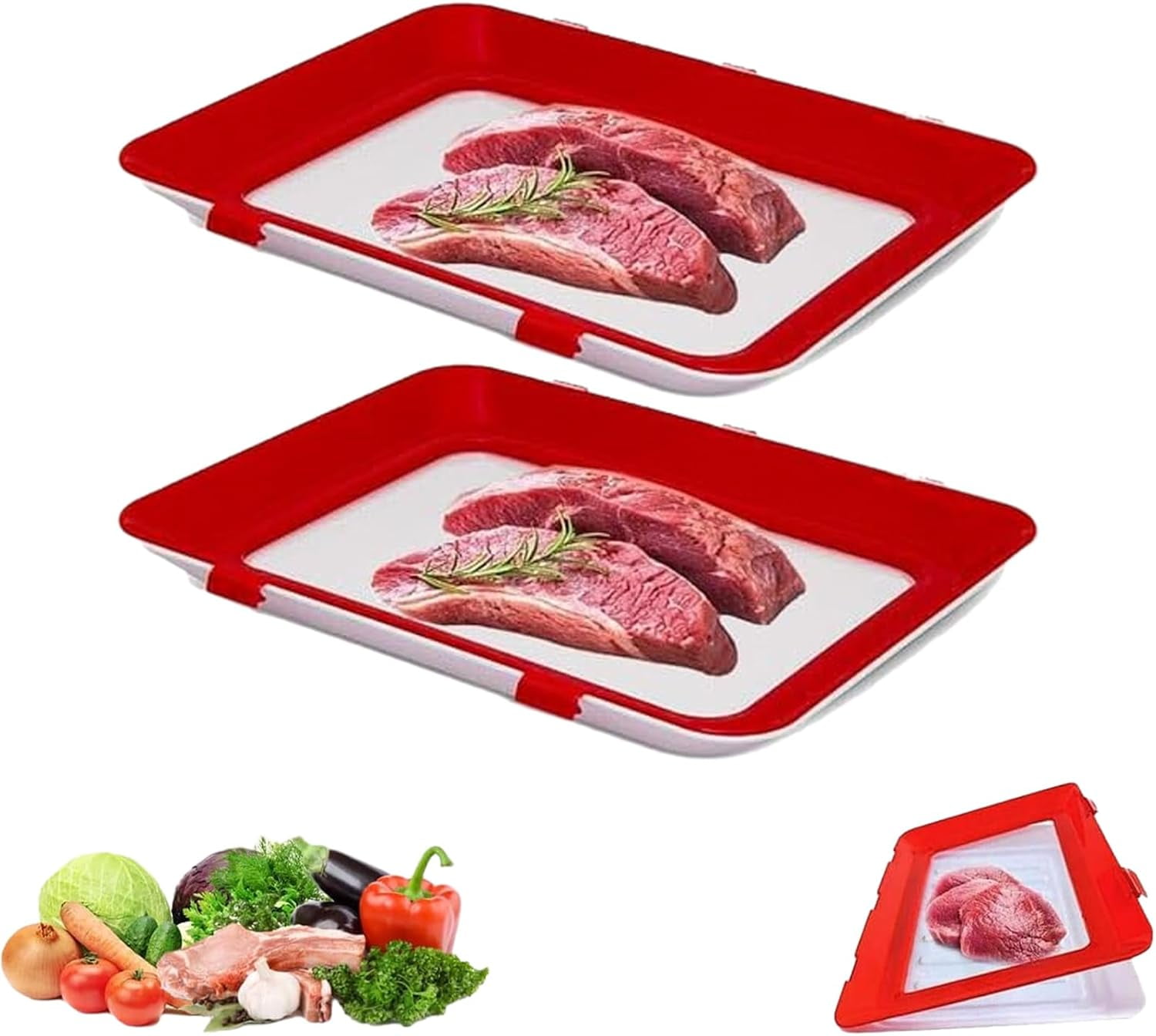 Cavabrien Reusable Food Preserving Tray, Plastic Preservation, Stacking ...