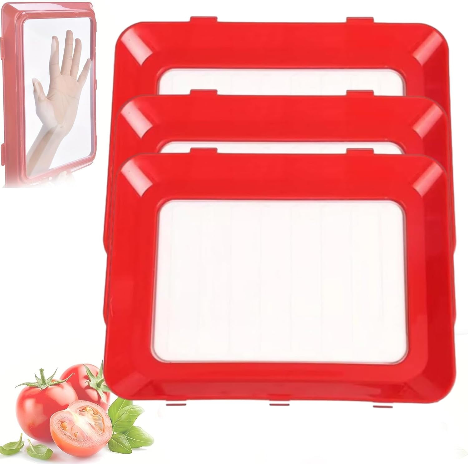 Cavabrien Reusable Food Preserving Tray, Stackable Food Preservation ...