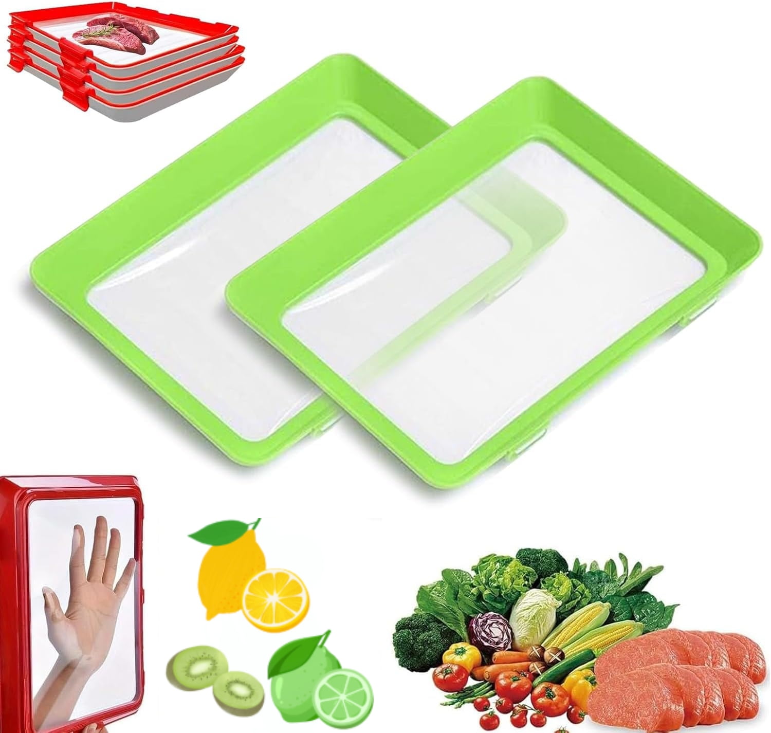Cavabrien Reusable Food Preserving Tray, Upgrade Food Preservation ...