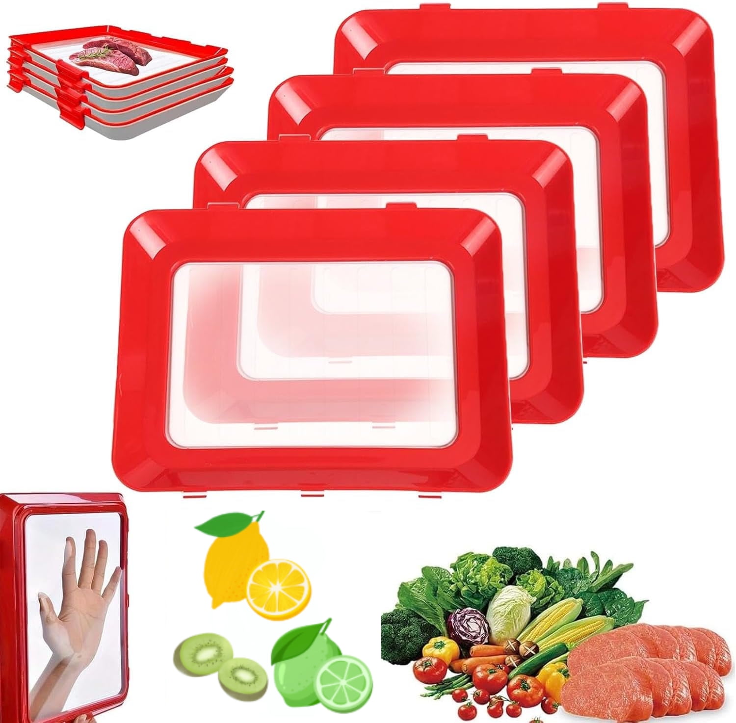 Cavabrien Reusable Food Preserving Tray, Upgrade Food Preservation ...