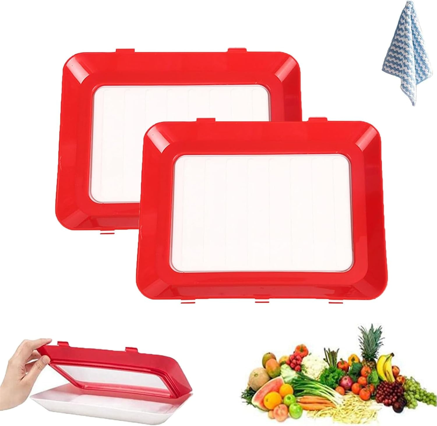 Cavabrien Reusable Food Preserving Tray, Upgrade Food Preservation ...