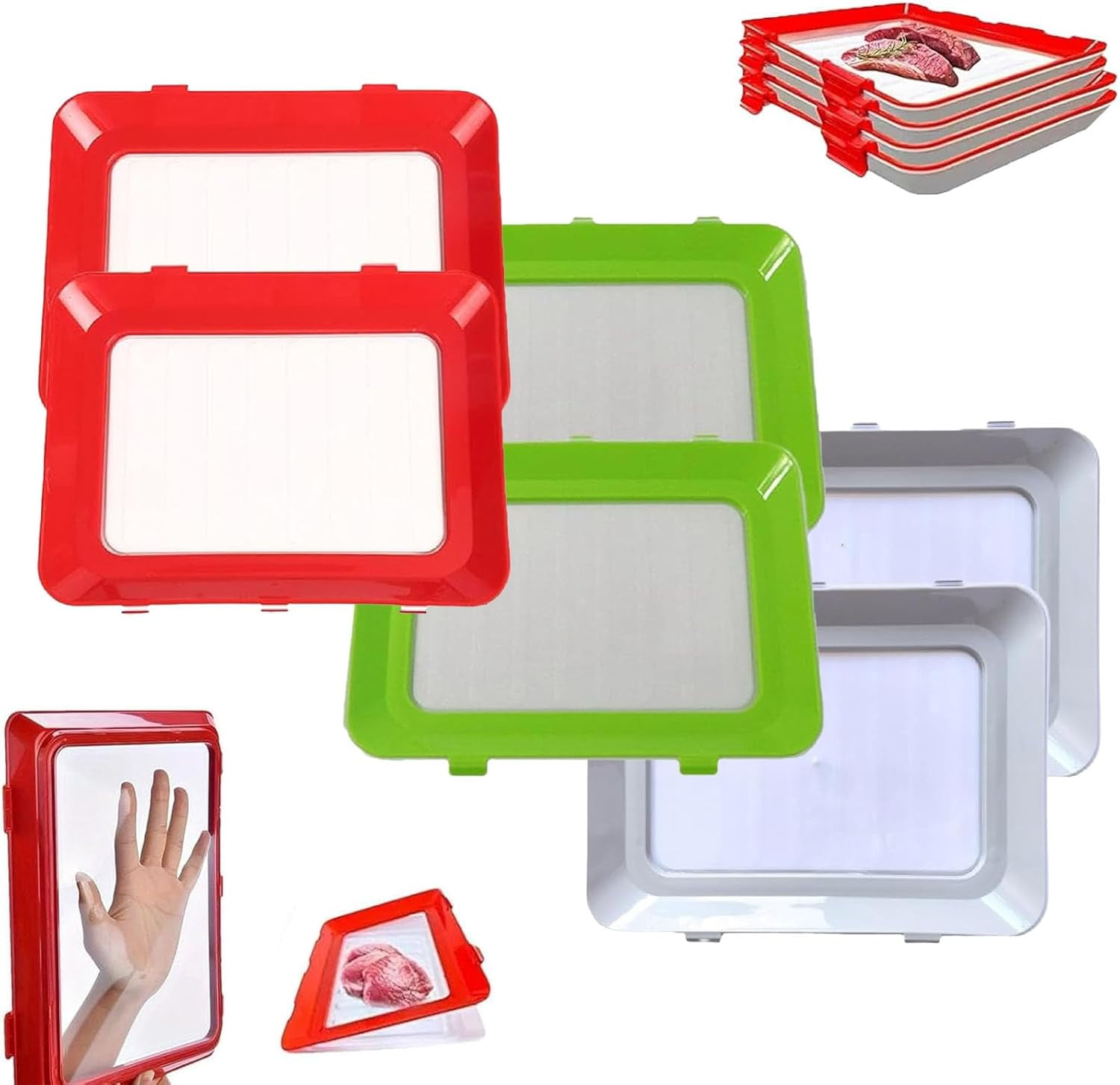 Cavabrien Reusable Food Preserving Tray, Upgrade Food Preservation ...