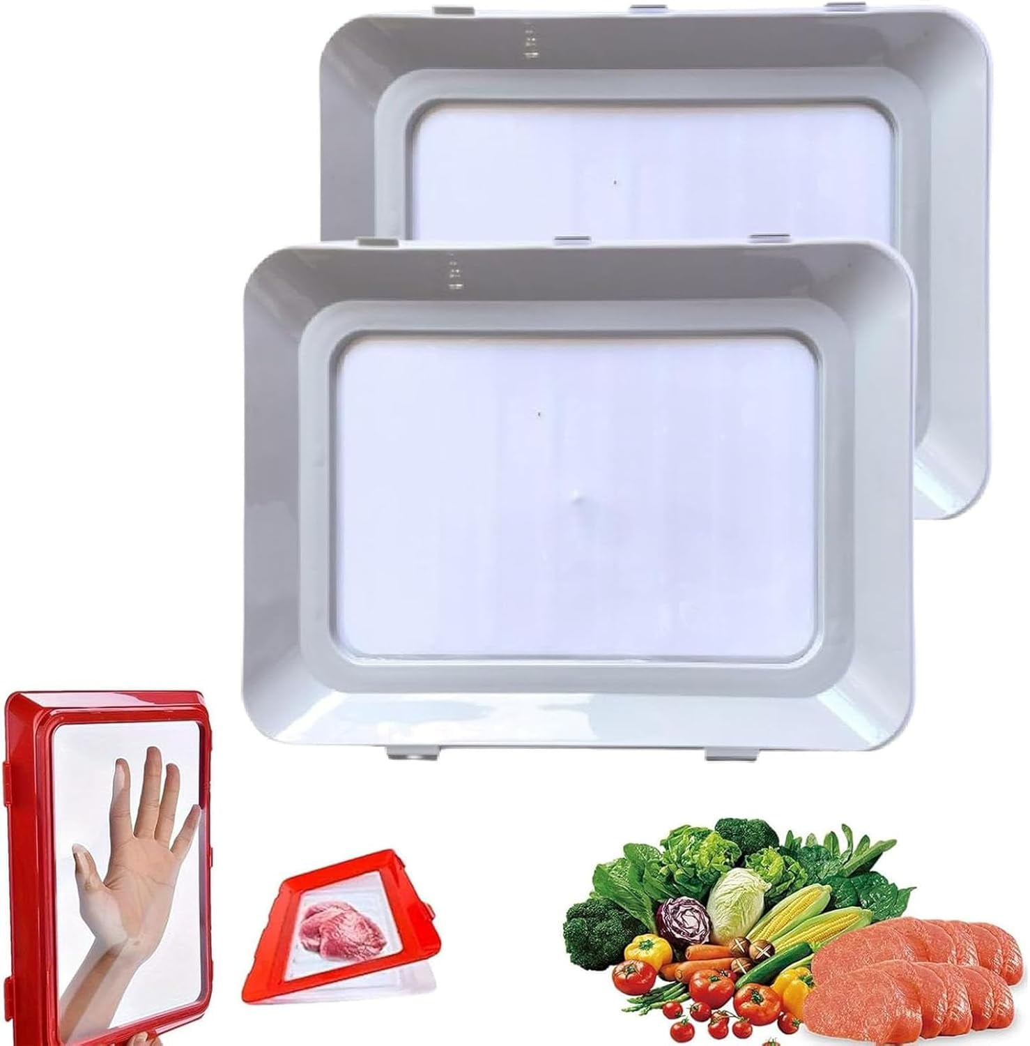 Cavabrien Reusable Food Preserving Tray, Upgrade Food Preservation ...