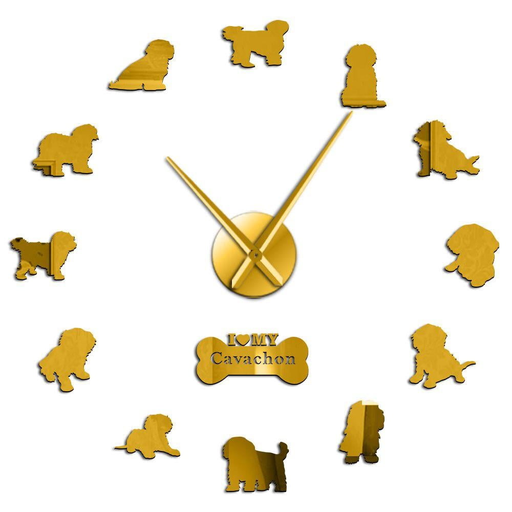 Cavachon Dog Breed Large 3D DIY Wall Clock Rottie Puppy Wall Sticker ...