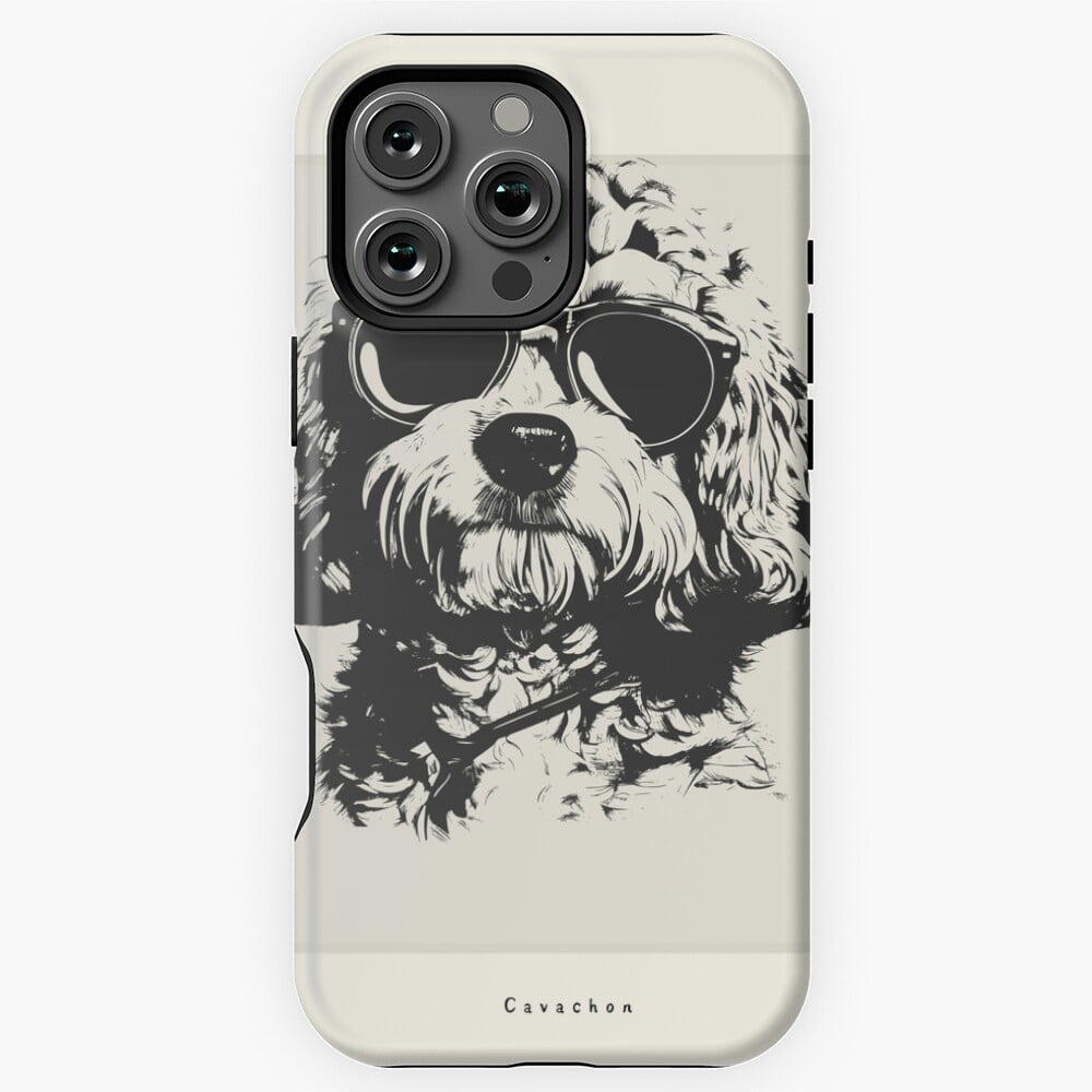 Cavachon Dog Sketch Digital Illustration Phone Case Compatible with ...