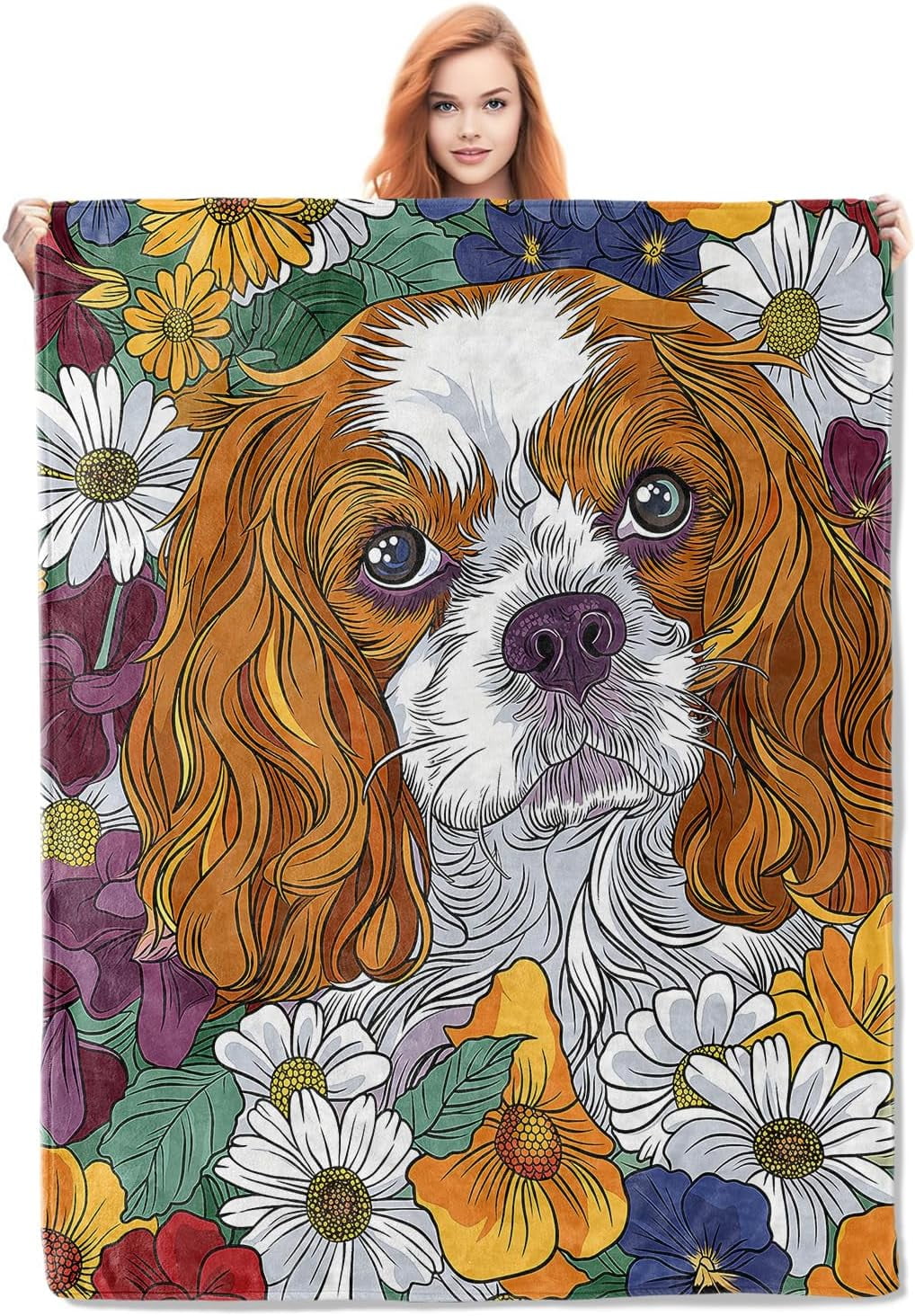 Cavalier Charles Spaniel Blanket Gifts for Women Girls Lovers Soft Warm ...