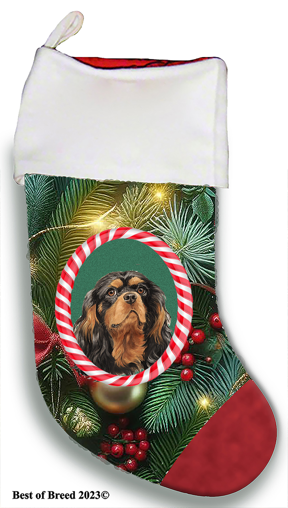 Cavalier King Charles Black/Tan - Best of Breed Christmas Stocking 13.5 ...