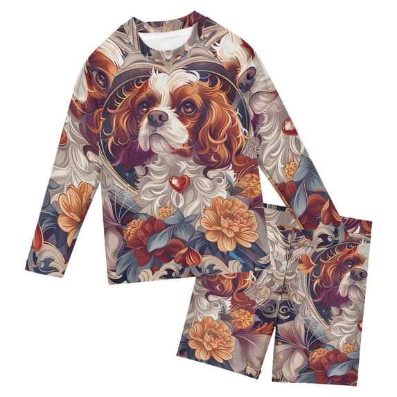 Cavalier King Charles Dog Boys' Bathing Suit UPF 50+ Boys' Rash Guard ...