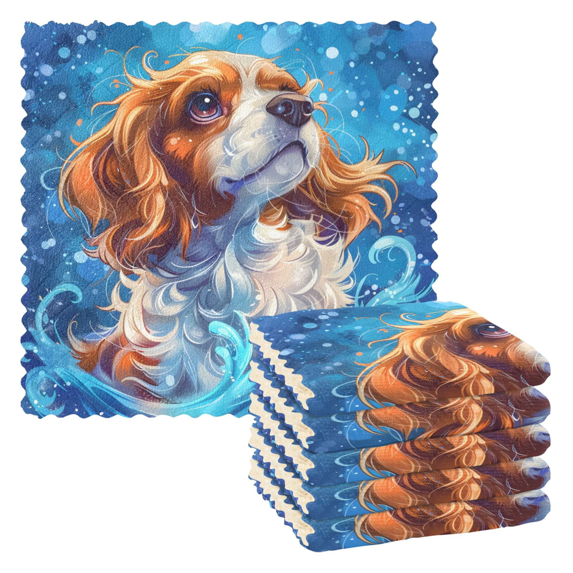 Cavalier King Charles Dog Dish Towels 6 Pack Kitchen Cleaning Dish ...