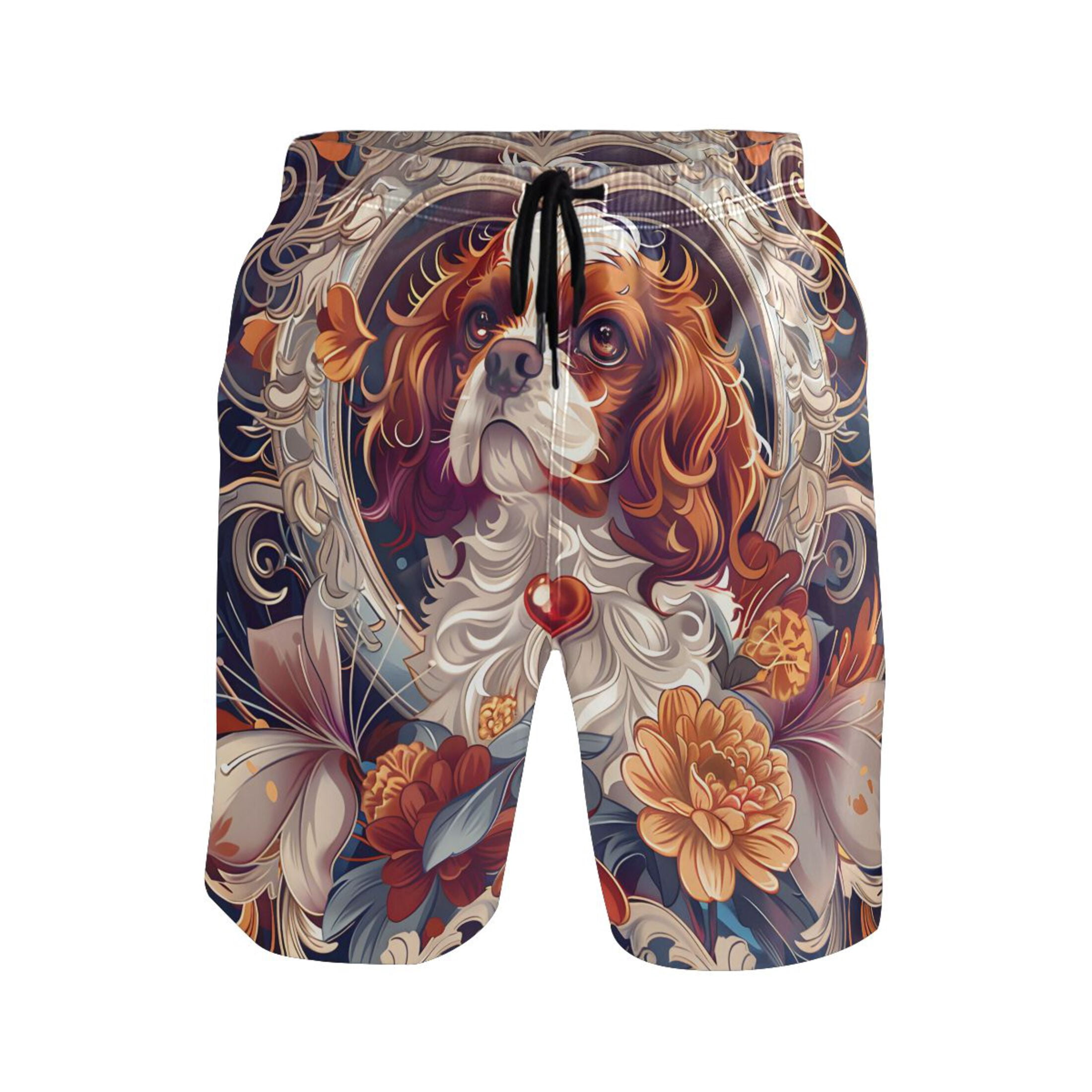 Cavalier King Charles Dog Mens Swim Trunks Quick Dry Board Shorts ...