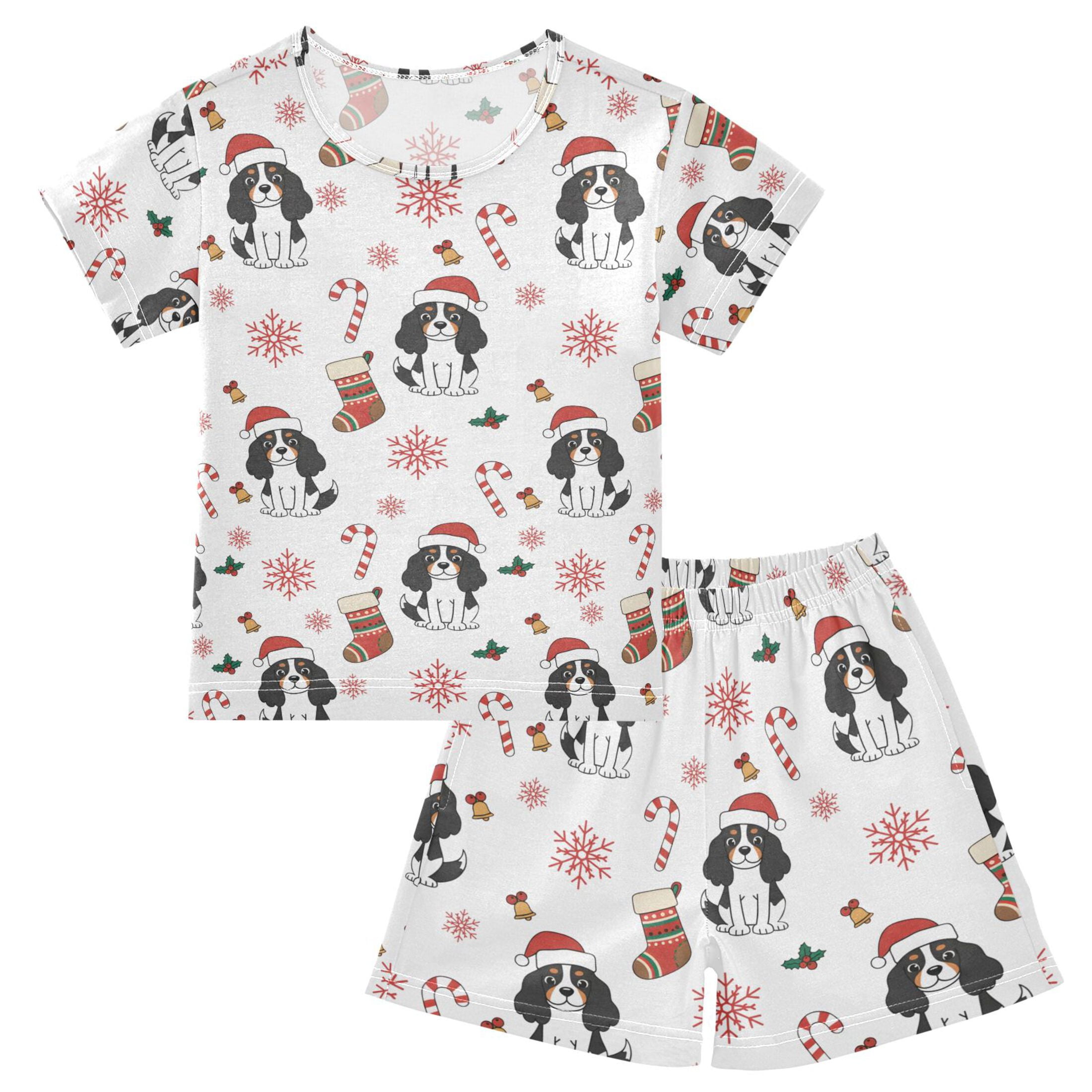 Cavalier King Charles Dog Pattern Summer Pajama Set Soft Cotton Short ...
