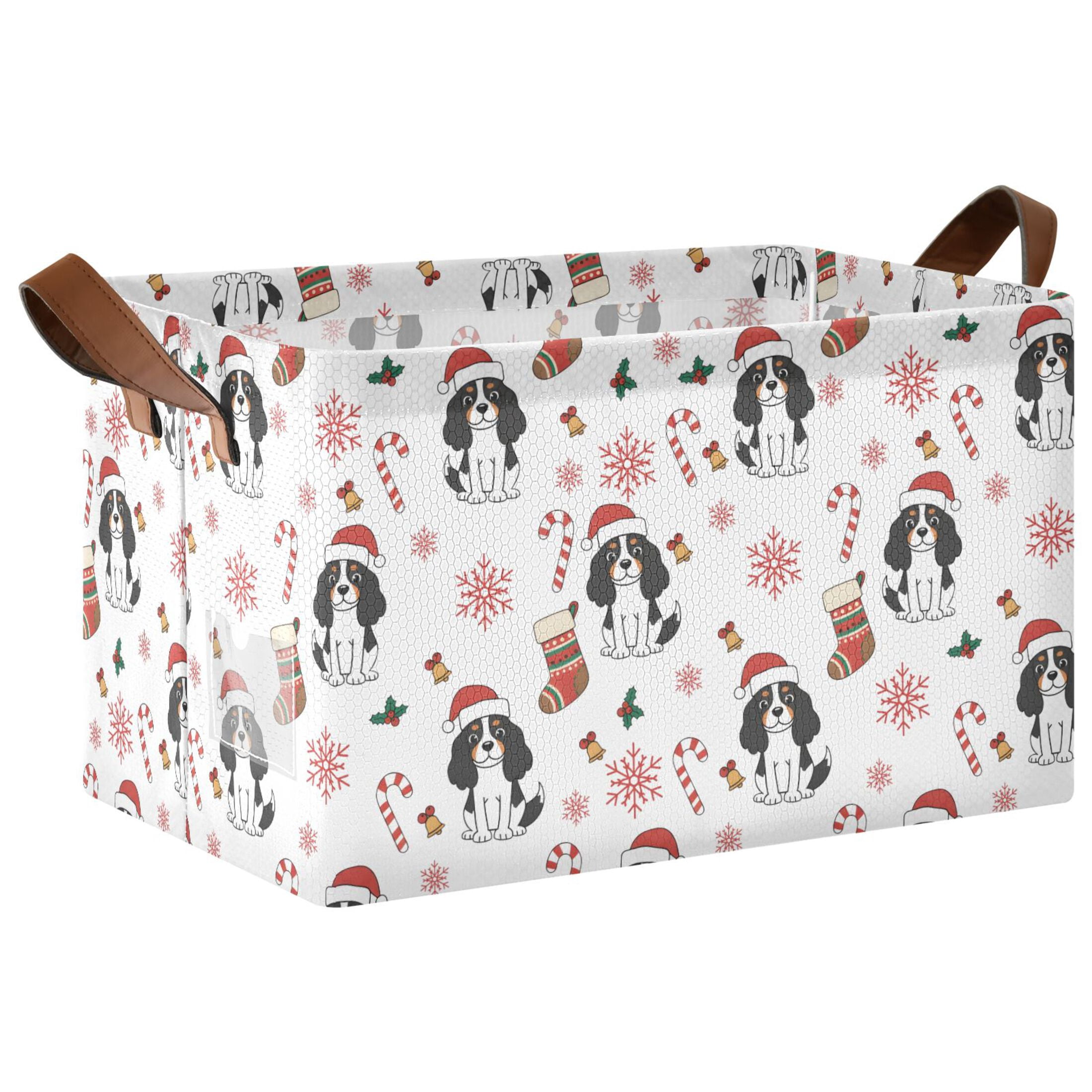 Cavalier King Charles Pattern Collapsible Storage Bin Open Home Shelf ...