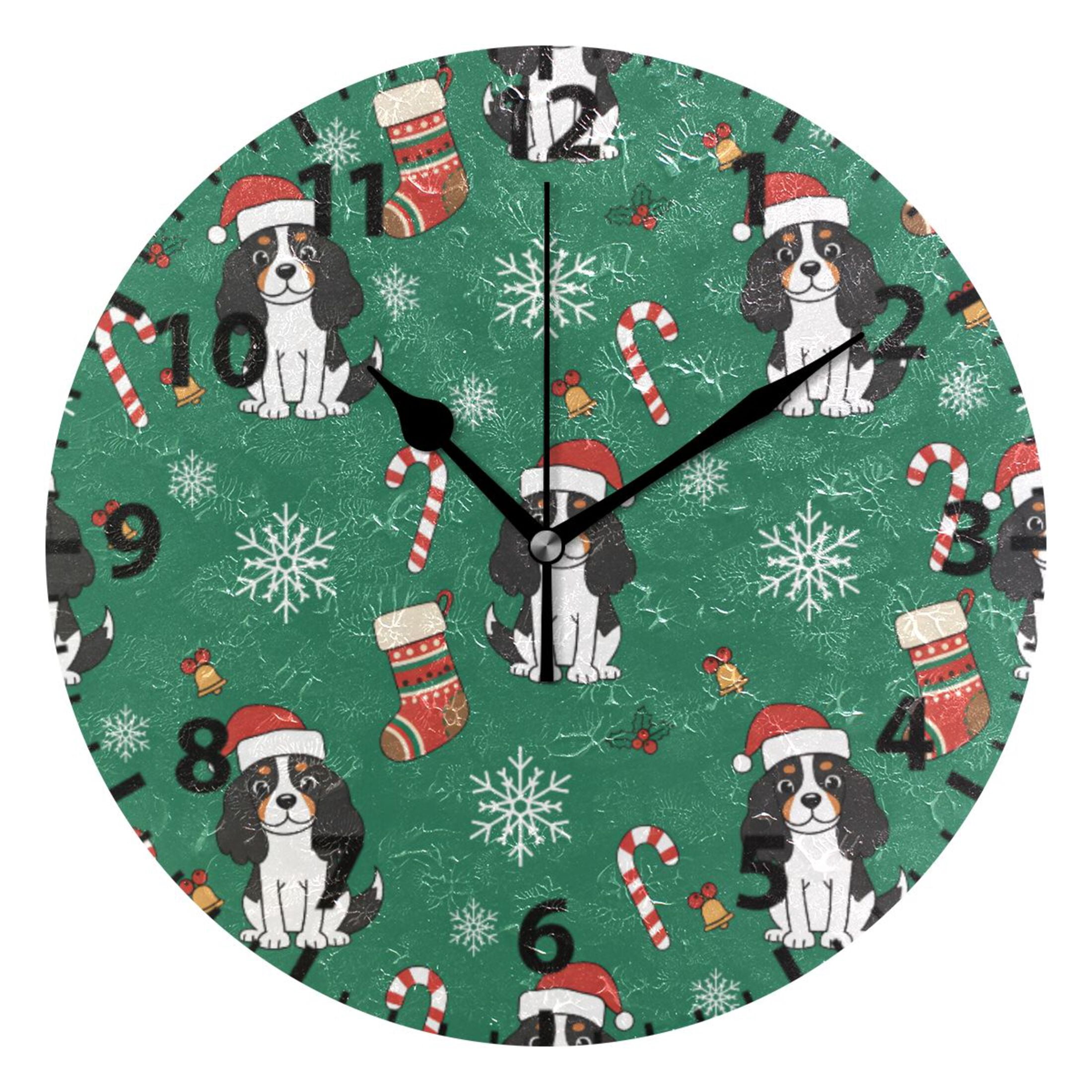 Cavalier King Charles Pattern Wall Clock 10in Round Artistic Oil ...