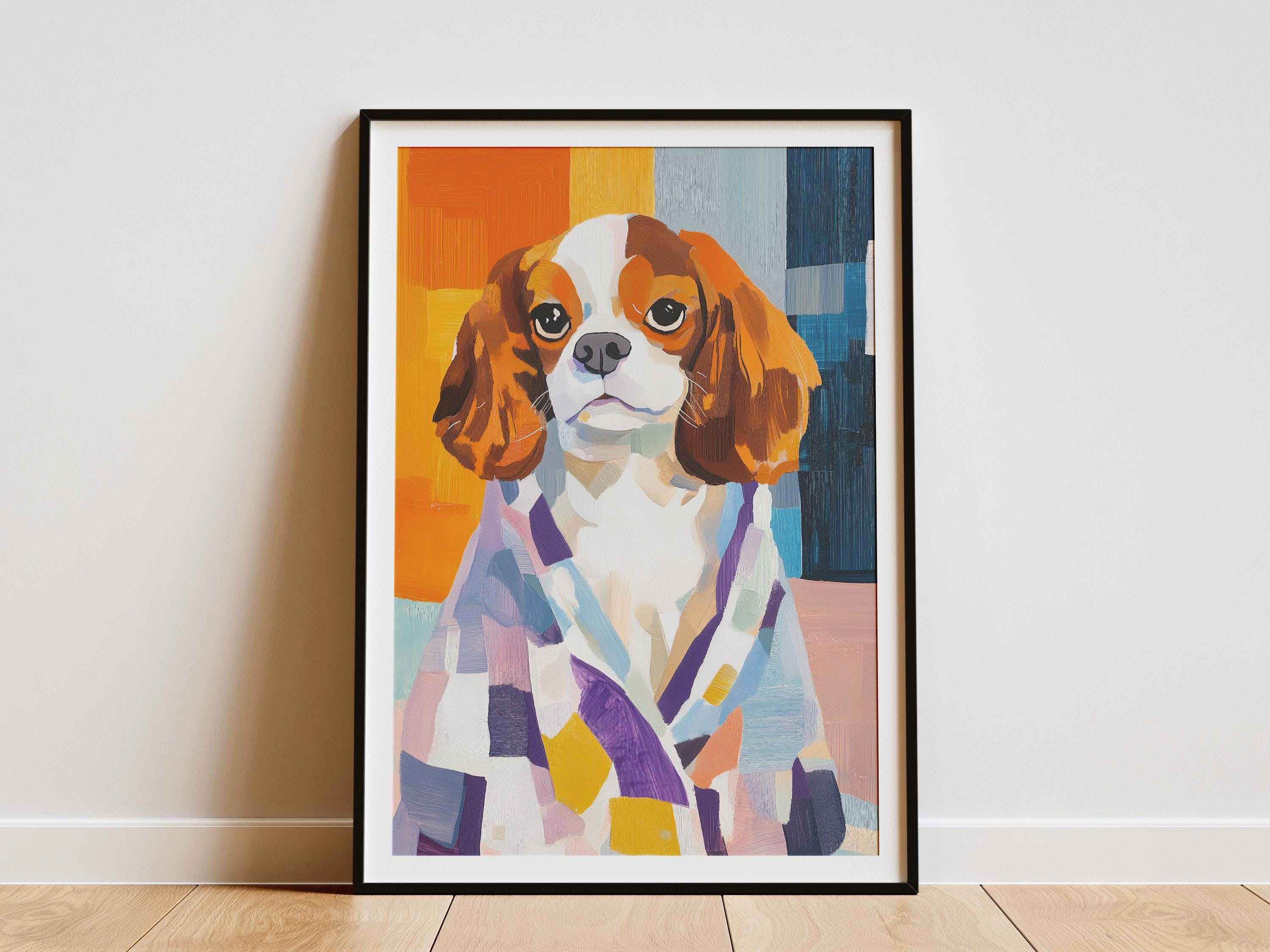 Cavalier King Charles Spaniel Art Print Dog in Bathrobe Poster Pet ...