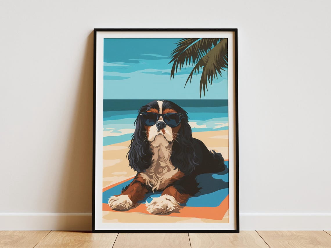 Cavalier King Charles Spaniel Beach Ocean Dog Lover Hawaii Summer ...