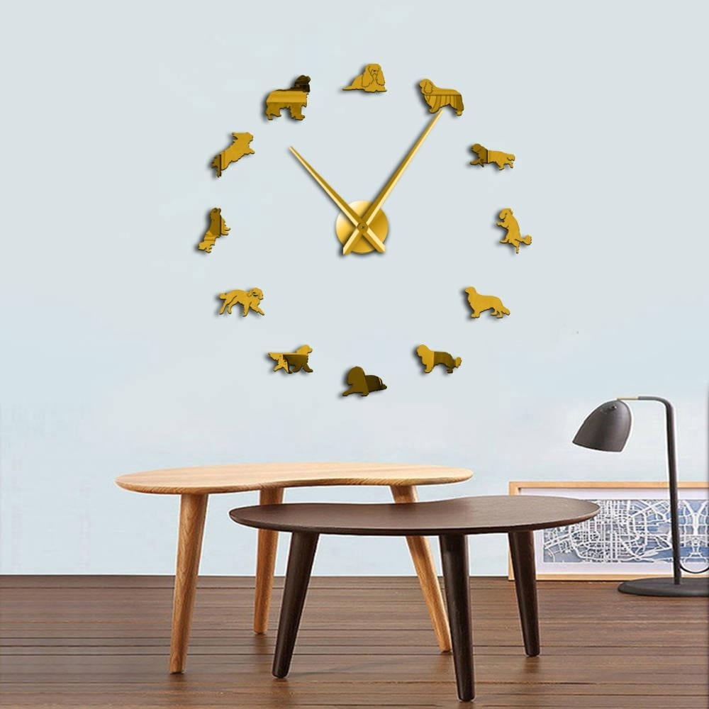 Cavalier King Charles Spaniel DIY Large Wall Clocks Dog Pet Frameless ...