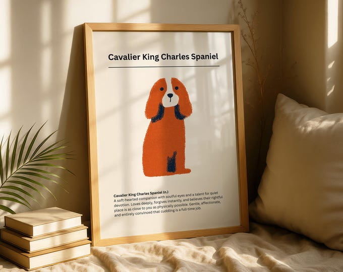 Cavalier King Charles Spaniel Definition Wall Art Print, Unframed Paper ...