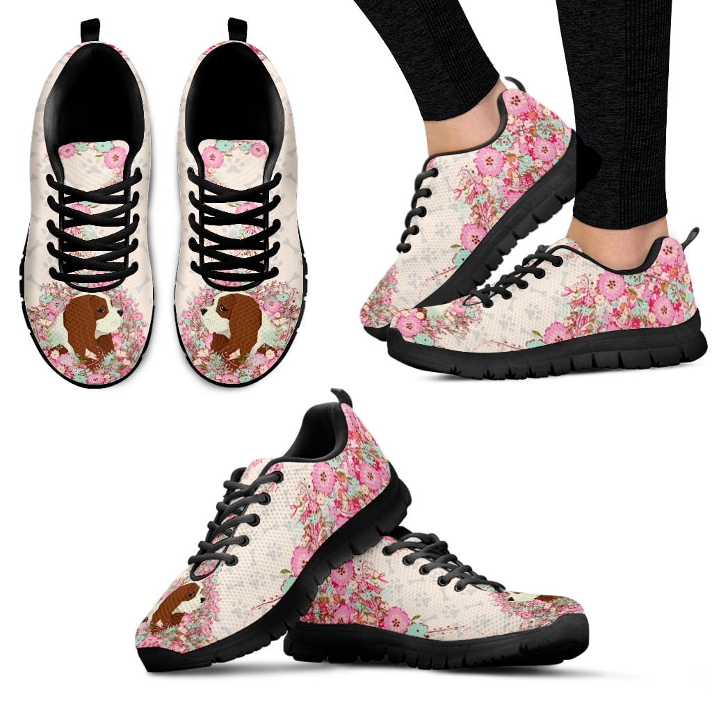 Cavalier King Charles Spaniel Design Fashion Sneakers Hibiscus/pink ...