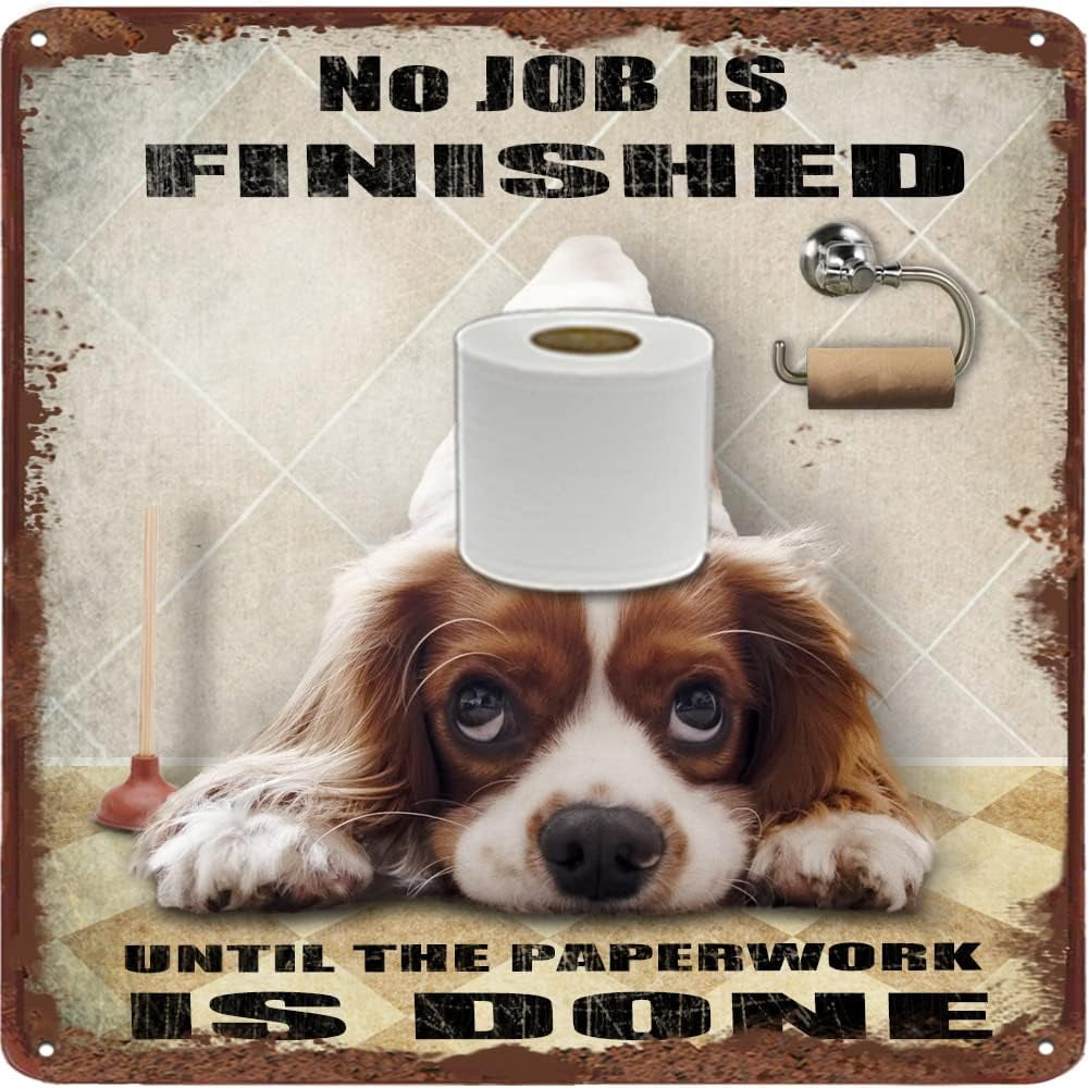 Cavalier King Charles Spaniel Dog Bathroom Tin Sign Roll Paper No Job ...