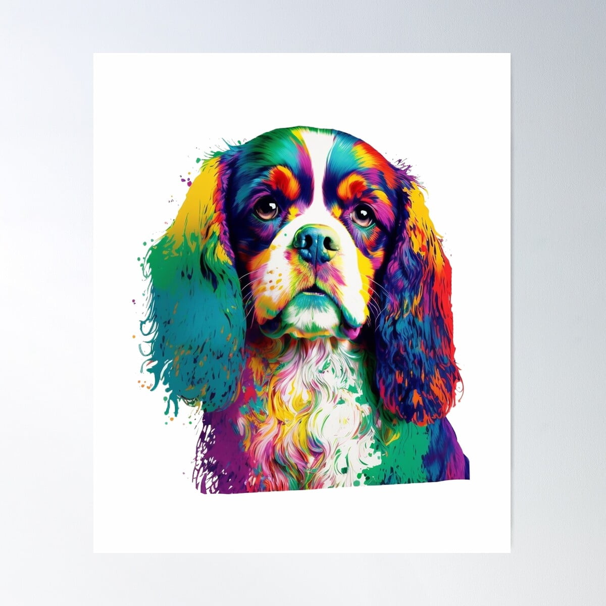 Cavalier King Charles Spaniel Dog Colorful Pop Art Poster Wall Art ...