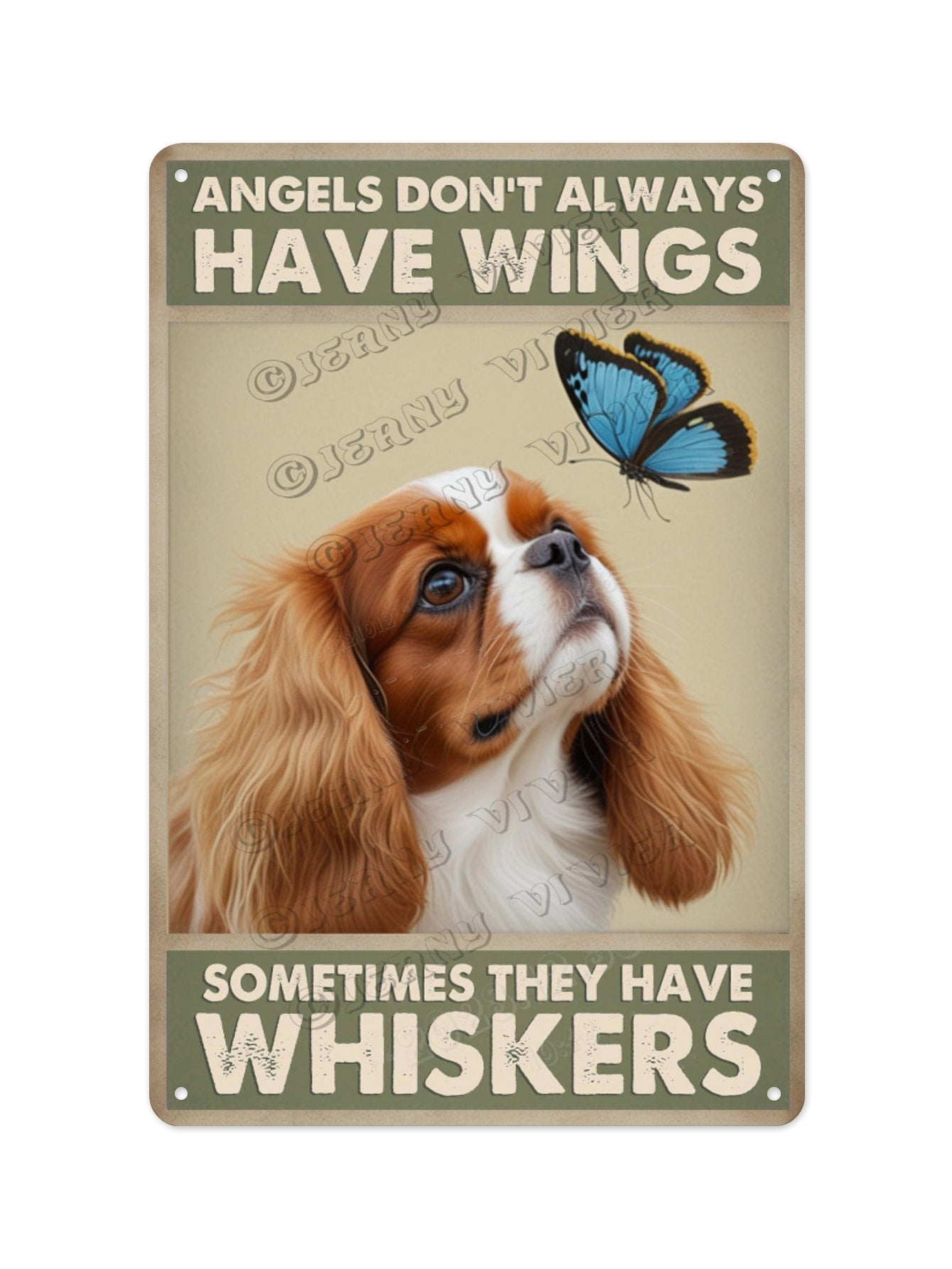 Cavalier King Charles Spaniel Dog Decor Angel Don’t Have Wings Retro ...