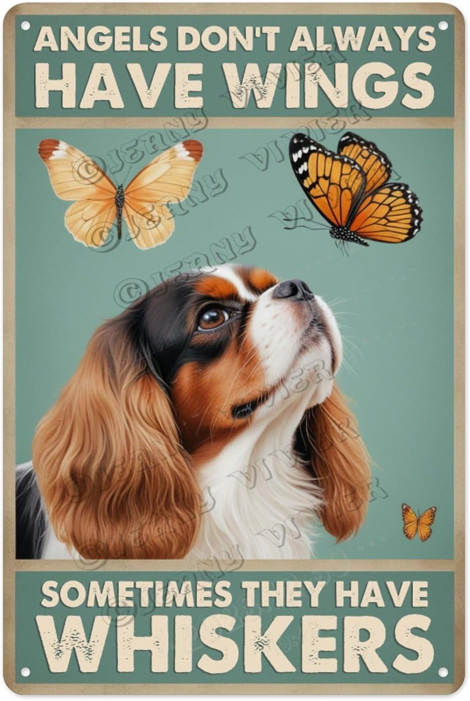 Cavalier King Charles Spaniel Dog Decor Angel Don’t Have Wings Vintage ...