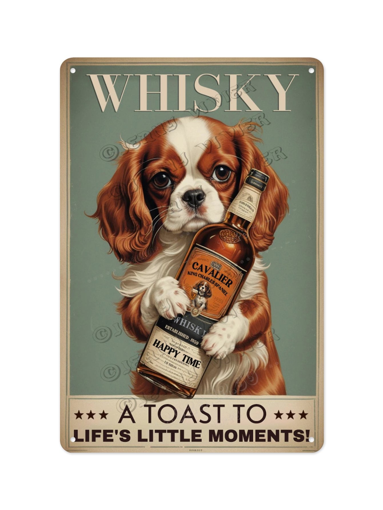 Cavalier King Charles Spaniel Dog Decor Beer Vintage Aluminum Sign 8x12 ...