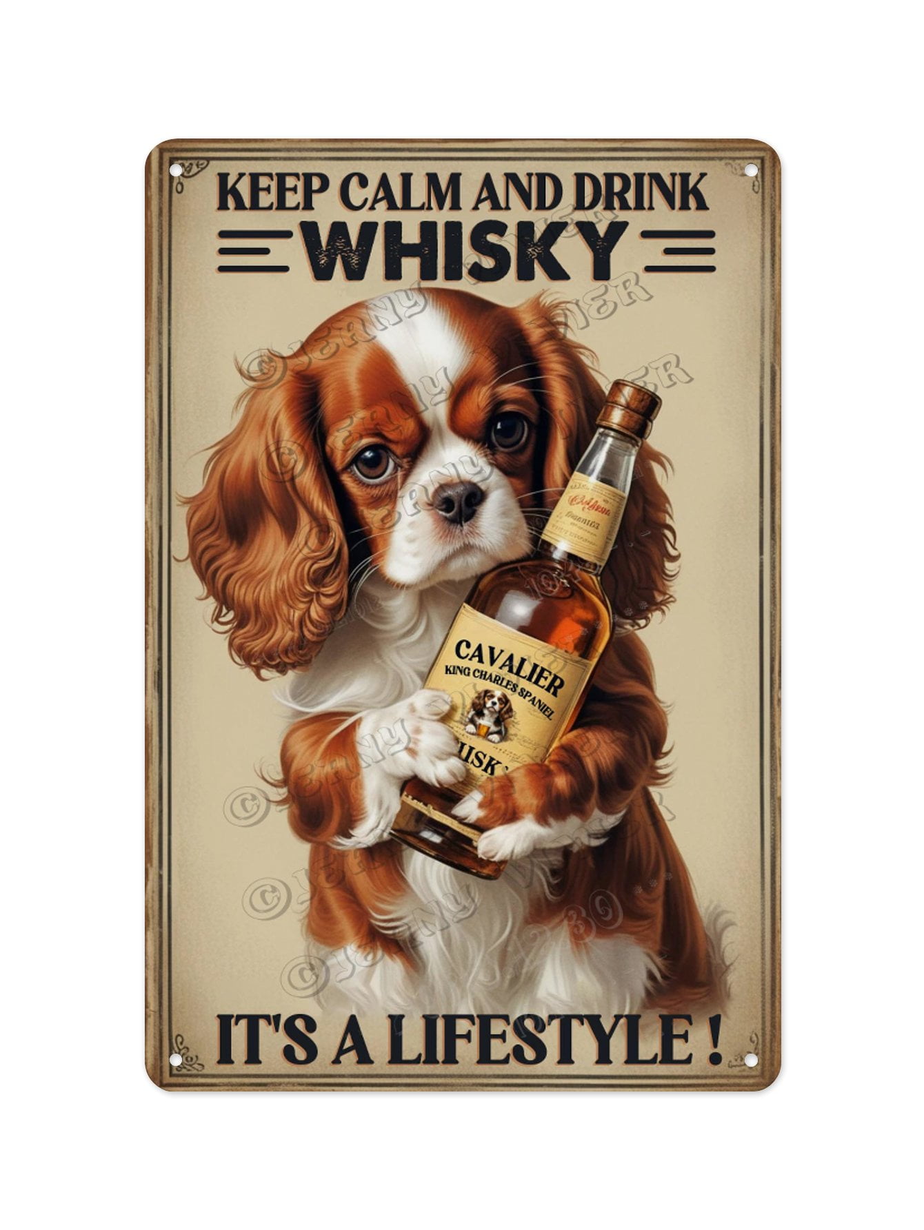 Cavalier King Charles Spaniel Dog Decor Beer Vintage Aluminum Sign 8x12 ...