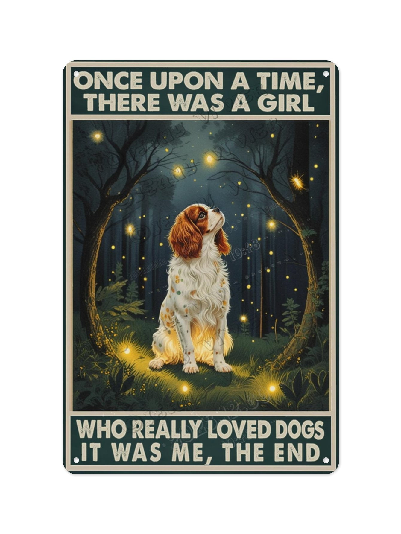 Cavalier King Charles Spaniel Dog Decor Spring Night Vintage Aluminum ...