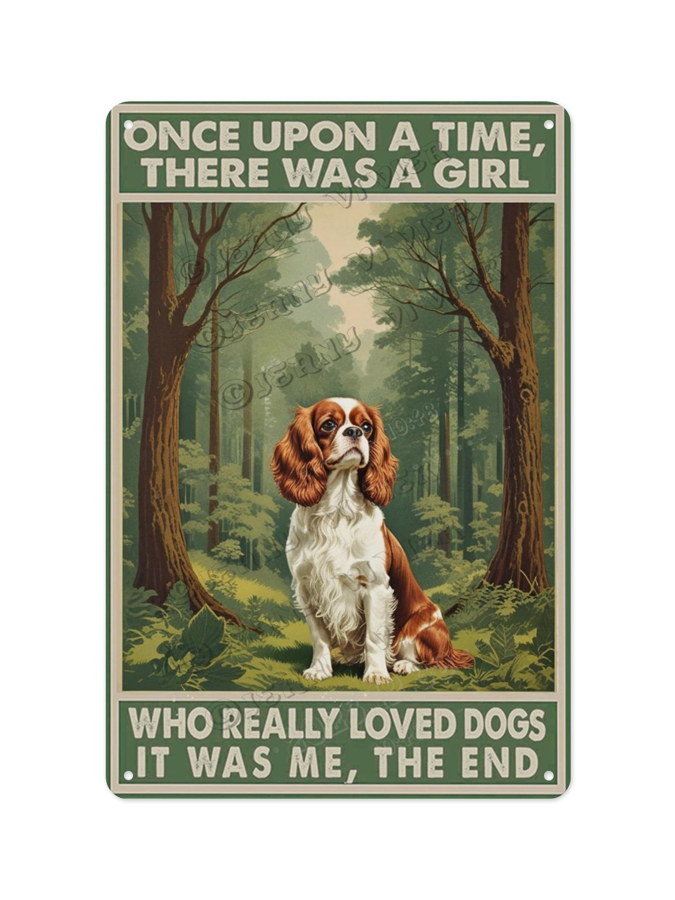 Cavalier King Charles Spaniel Dog Decor Spring Summer Vintage Aluminum ...