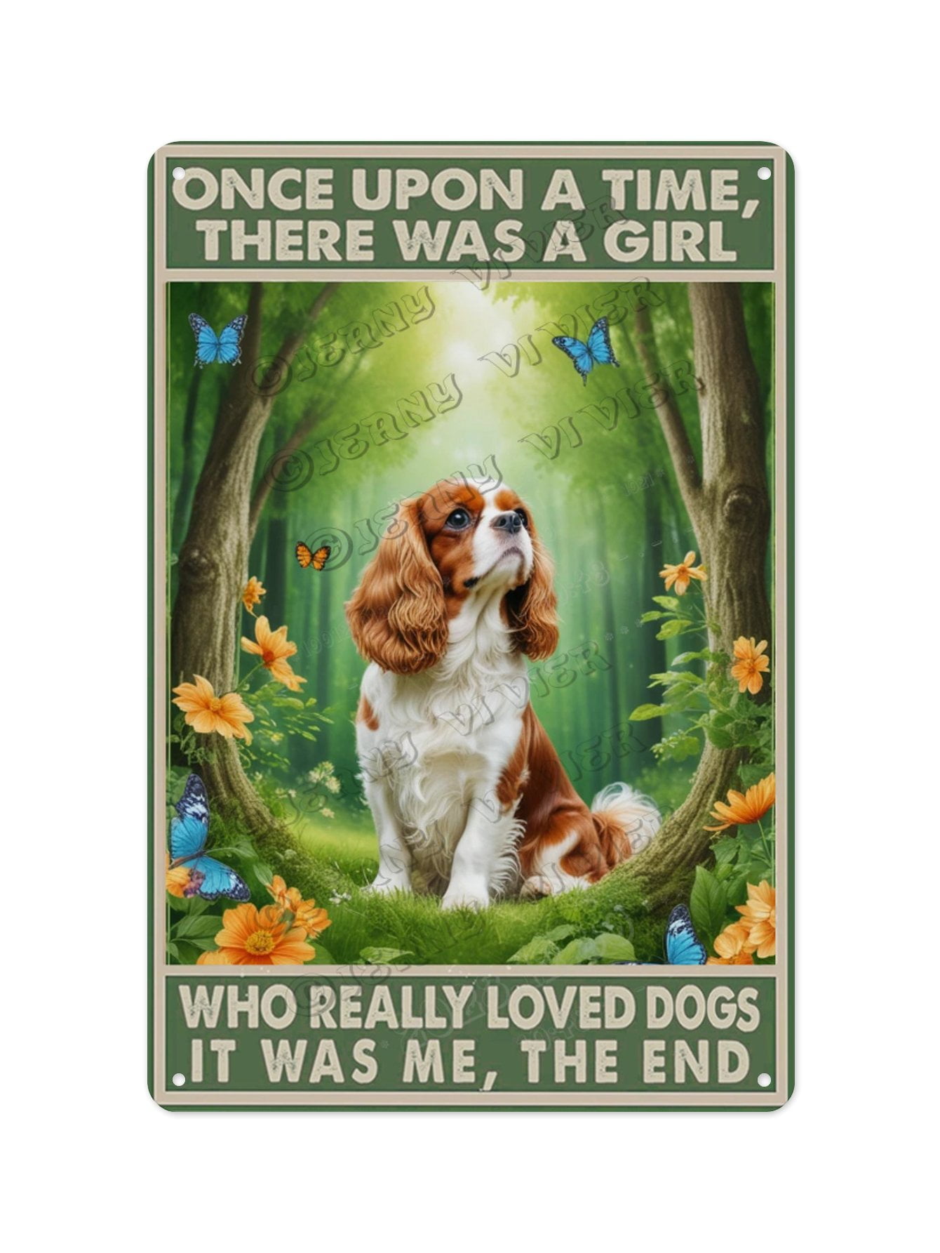 Cavalier King Charles Spaniel Dog Decor Spring Vintage Aluminum Sign ...