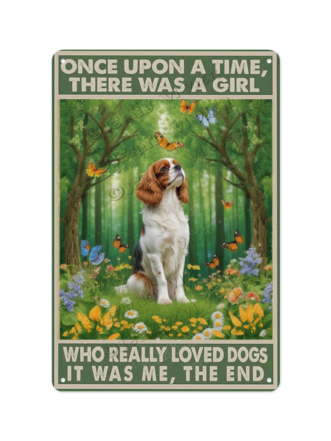 Cavalier King Charles Spaniel Dog Decor Spring Vintage Aluminum Sign ...