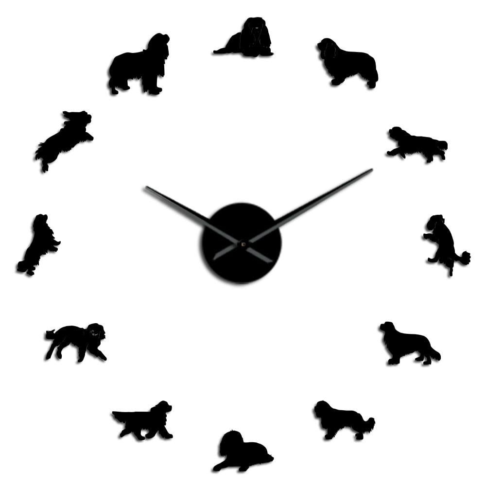 Cavalier King Charles Spaniel Dog Frameless Wall Clock Stickers, DIY ...