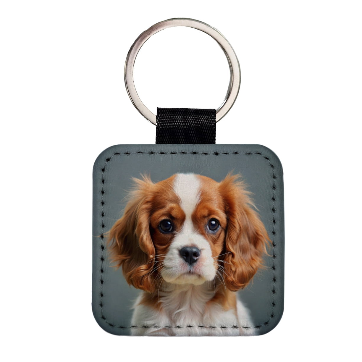 Cavalier King Charles Spaniel Dog Puppy Photo Faux Leather Square ...