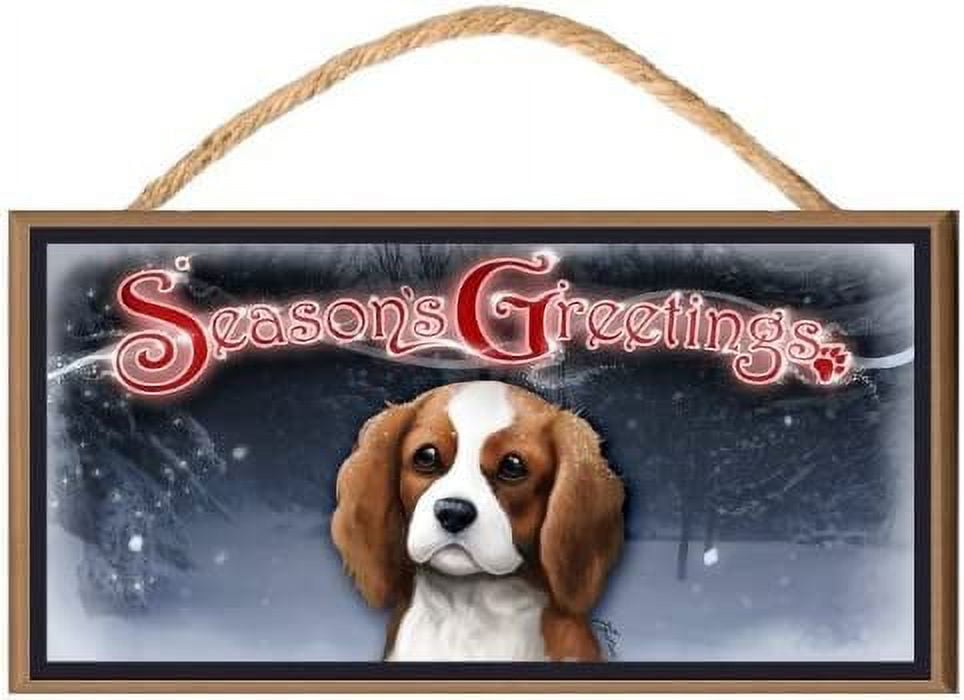 Cavalier King Charles Spaniel Dog "Season's Greetings" Dog Sign ...