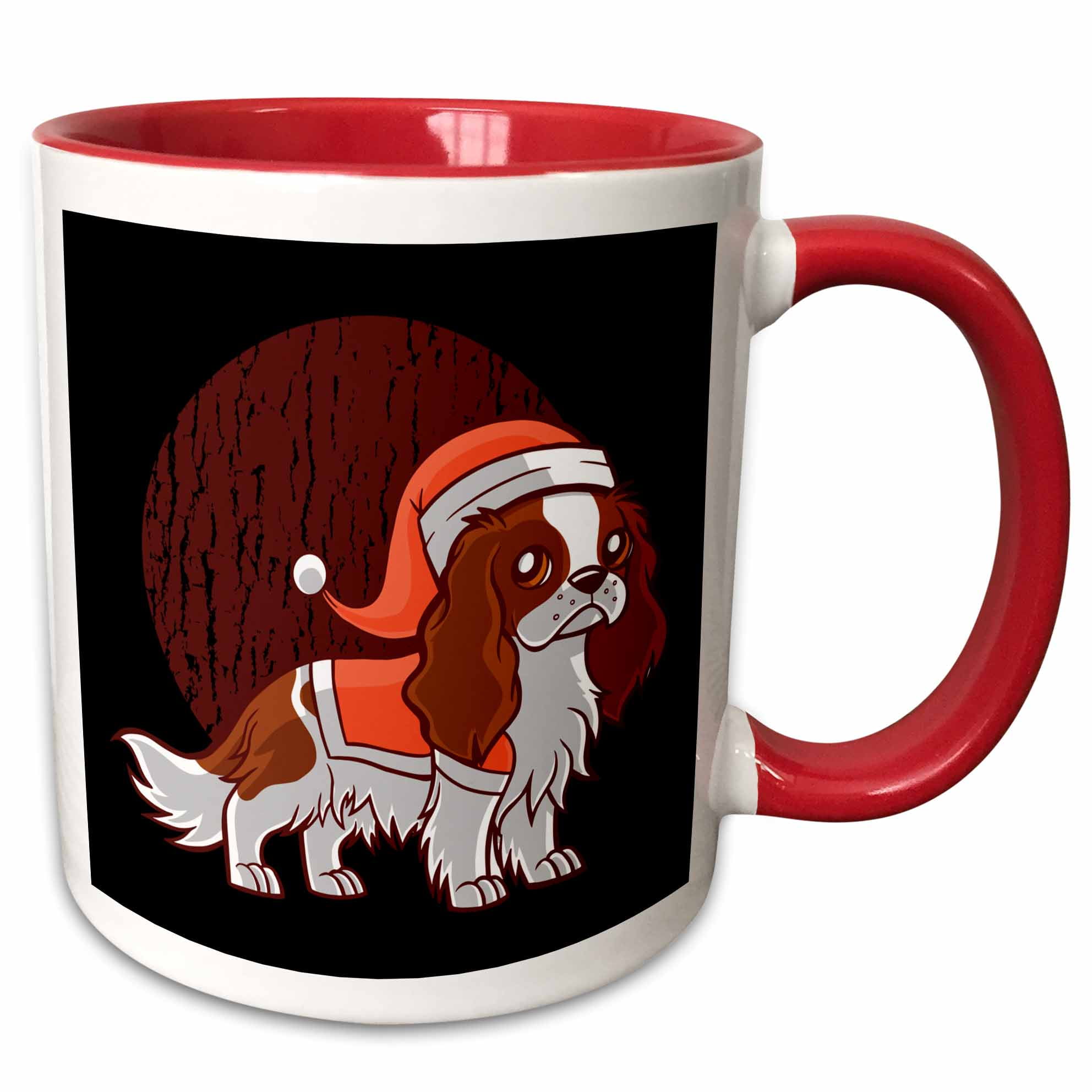 3drose, Cavalier King Charles Spaniel Dog with Merry Christmas Hut ...