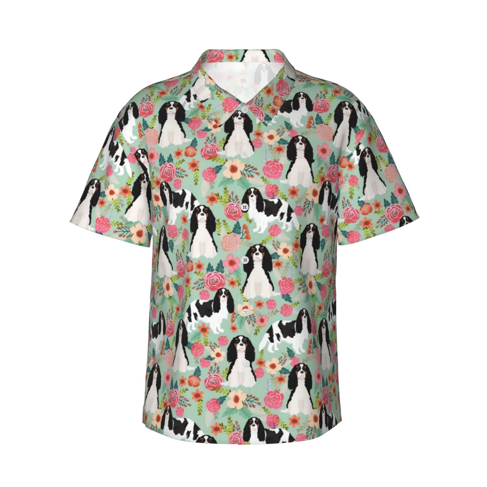 Cavalier King Charles Spaniel Dogs Flower Floral Men'S 3d Print Casual ...