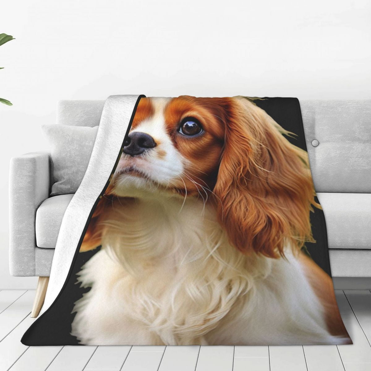 Cavalier King Charles Spaniel Flannel Blanket Quality Super Warm Animal ...