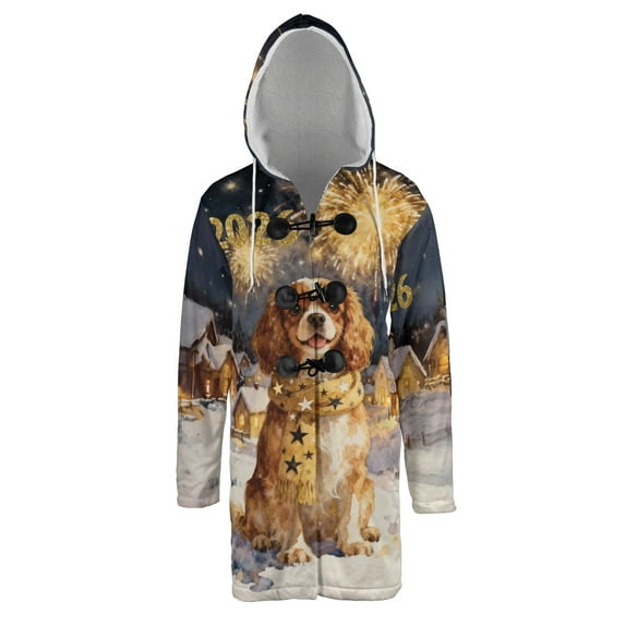 Cavalier King Charles Spaniel Happy New Year 2026 with Fireworks on New ...