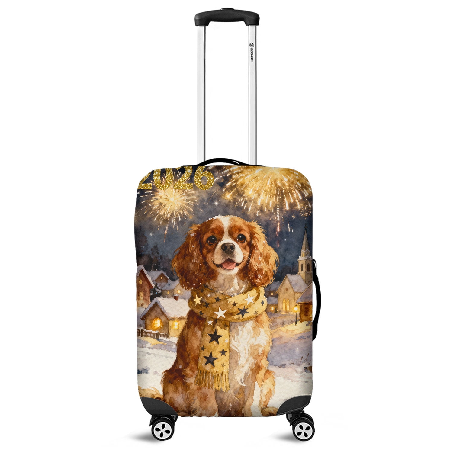 Cavalier King Charles Spaniel Happy New Year 2026 with Fireworks on New ...