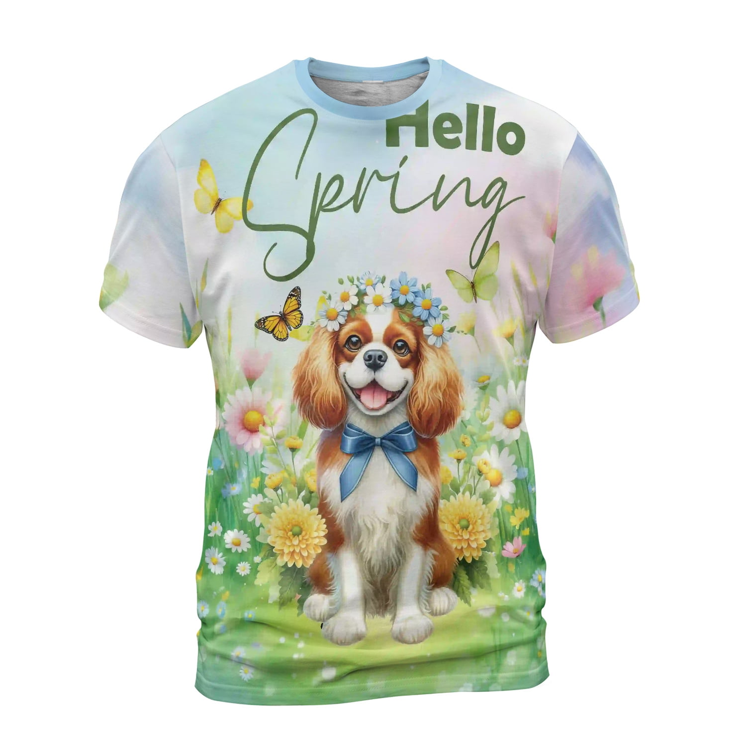 Cavalier King Charles Spaniel Hello Spring Time Flower Floral Nature ...