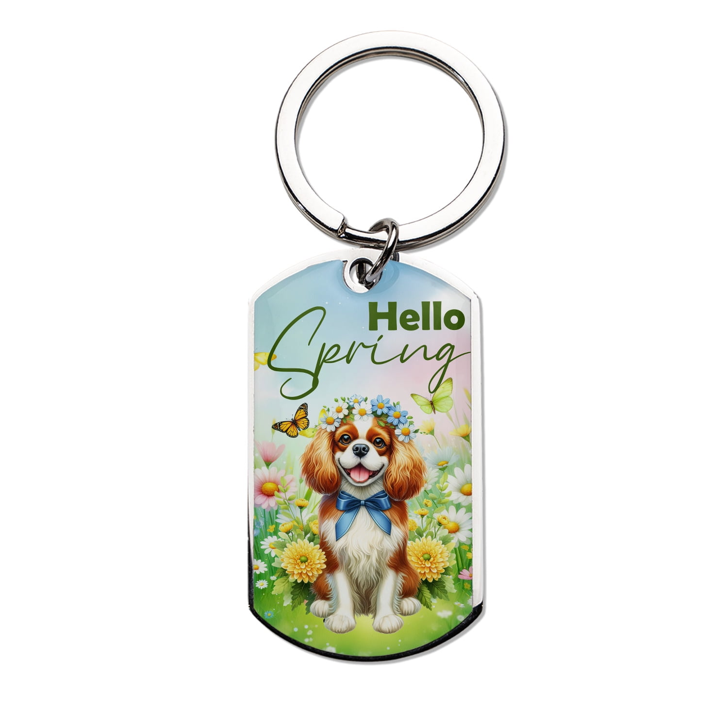 Cavalier King Charles Spaniel Hello Spring Time Flower Floral Nature ...